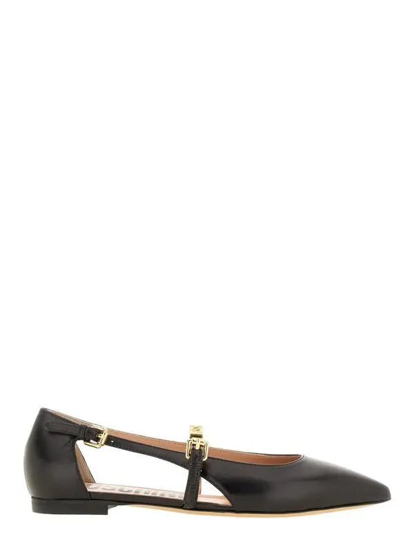 Moschino Leather Ballerinas - Black