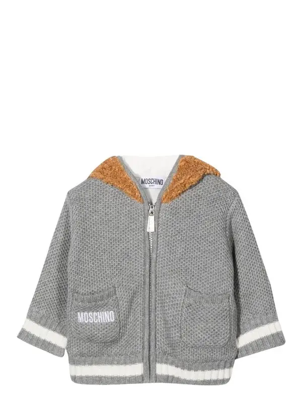 Moschino Teddy Bear Hooded Cardigan - Grey