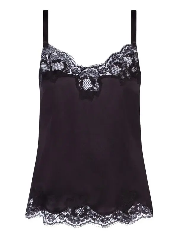 Dolce & Gabbana Satin Lingerie Top - Black