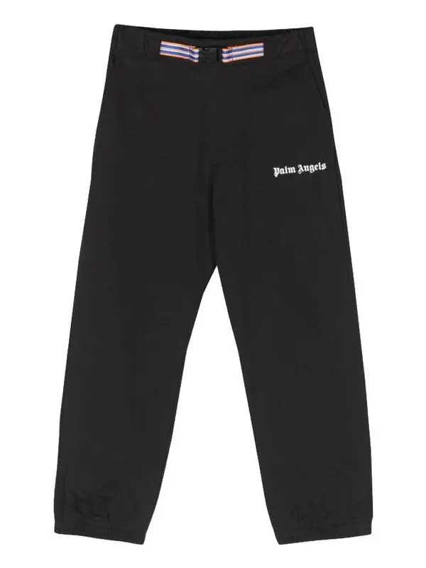 Palm Angels Logo Belt Insert Pants - Black