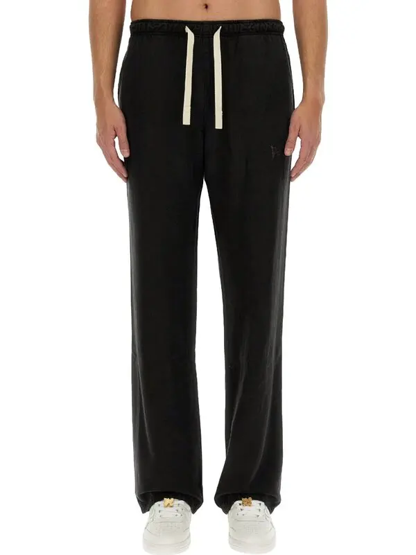 Palm Angels Relaxed Fit Pants With Logo - Black