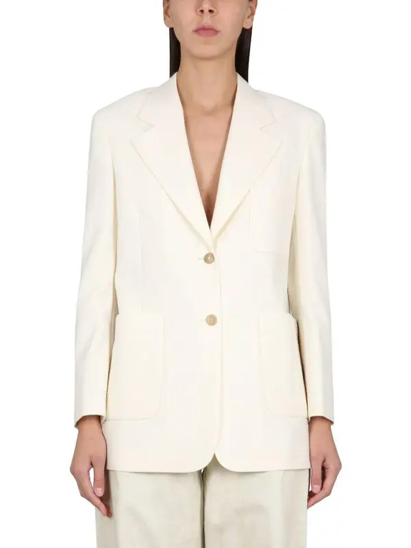 Palm Angels Blazer With Knit Detail - White