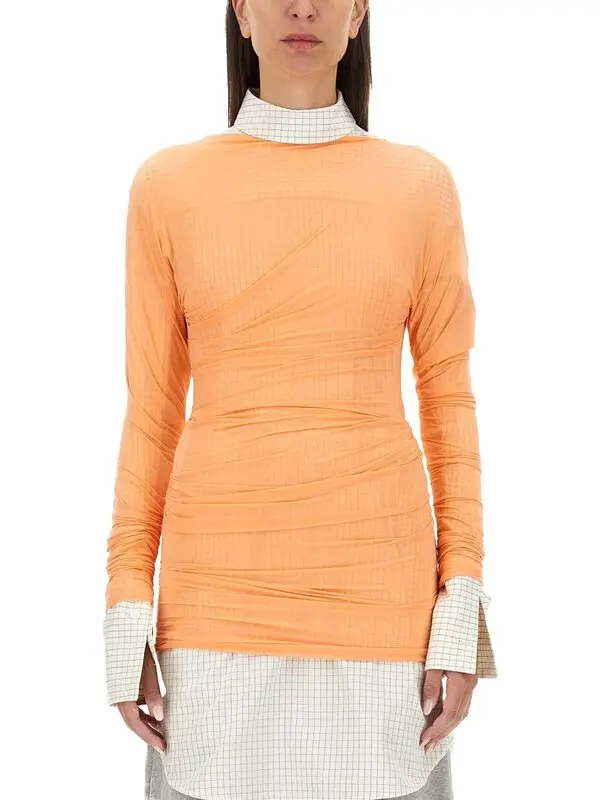 Dries Van Noten Tulle Top - Orange