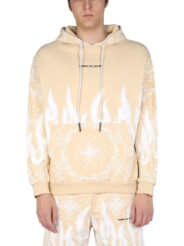 VISION OF SUPER Paisley Patterned Sweatshirt - Beige