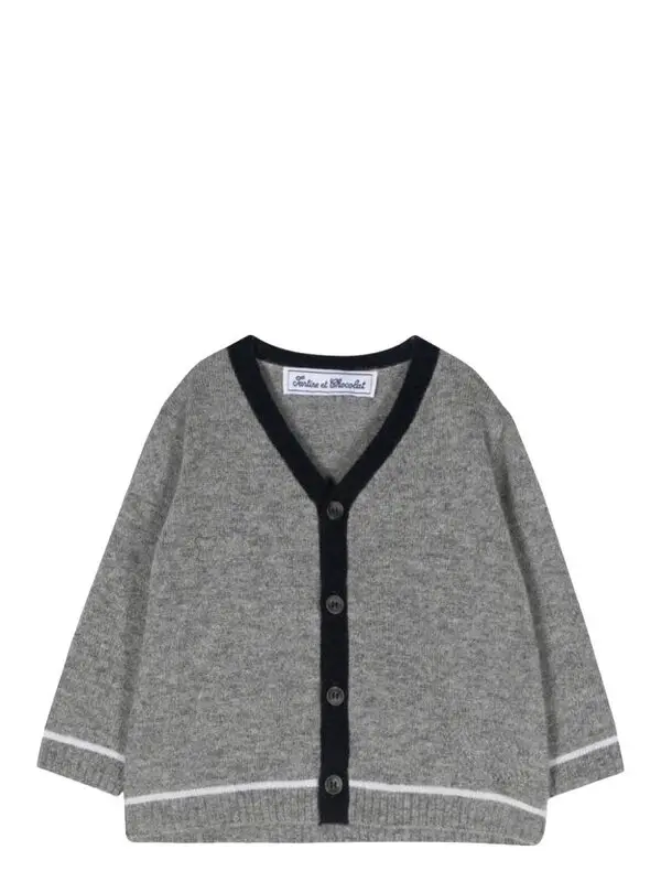 TARTINE ET CHOCOLAT Buttoned Cashmere Vest - Grey