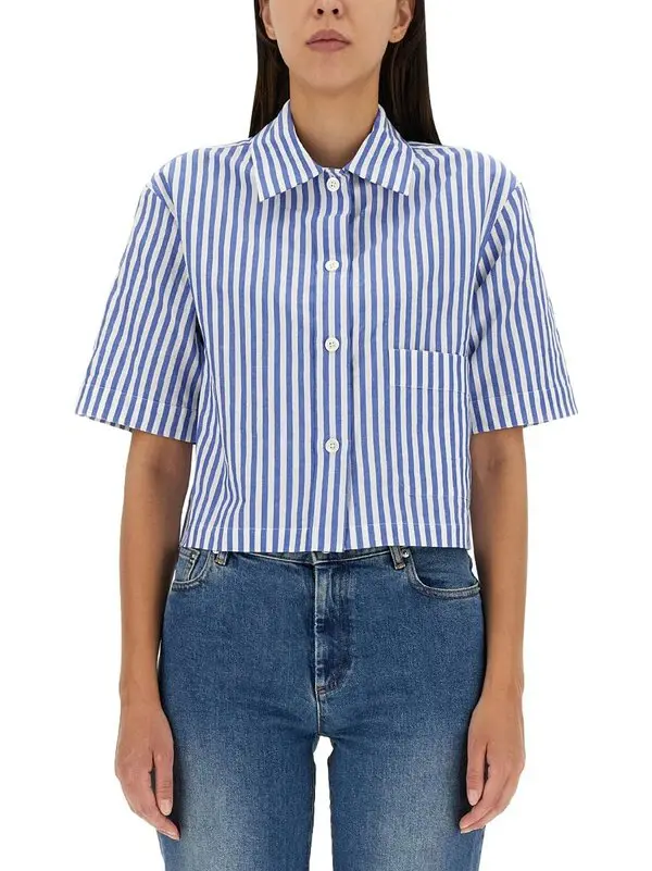 MARGARET HOWELL Candy Stripe Shirt - Blue