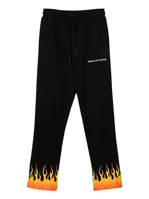 VISION OF SUPER Printed Pants - Black