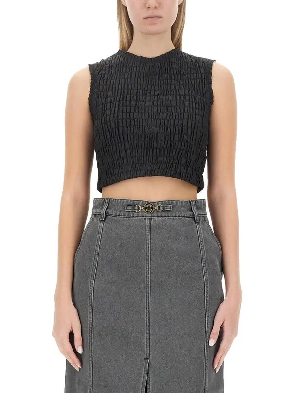 PATOU Cropped Top - Black