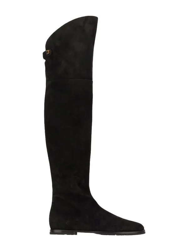 MAISON SKORPIOS Stefania Leather Boots - Black