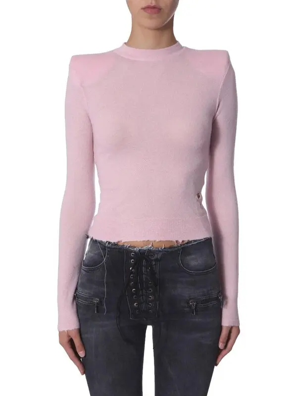 BEN TAVERNITI UNRAVEL PROJECT Turtle Neck Pullover - Pink