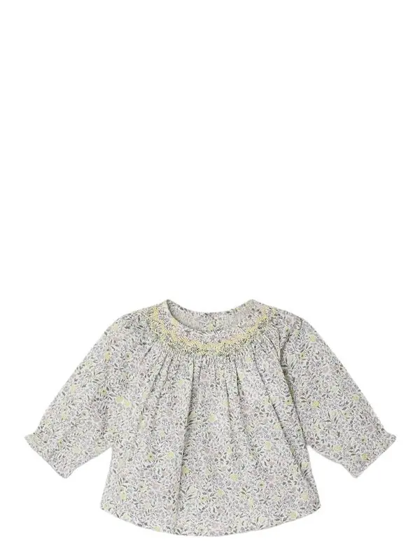 Bonpoint Smocked Blouse - Grey