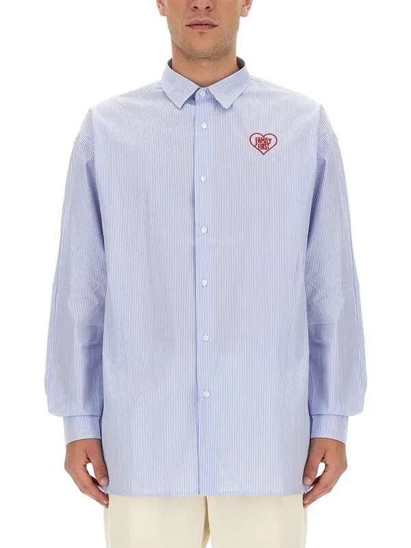 FAMILY FIRST Shirt With Logo - Azure