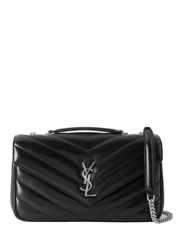 Saint Laurent Loulou Medium Matelassé Leather Shoulder Bag - Black