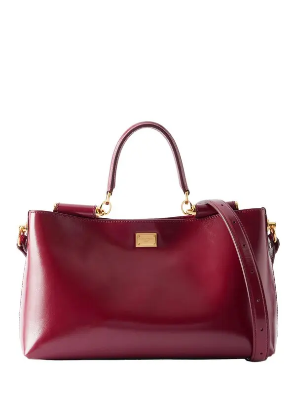 Dolce & Gabbana My Sicily Glossed-leather Shoulder Bag - Red