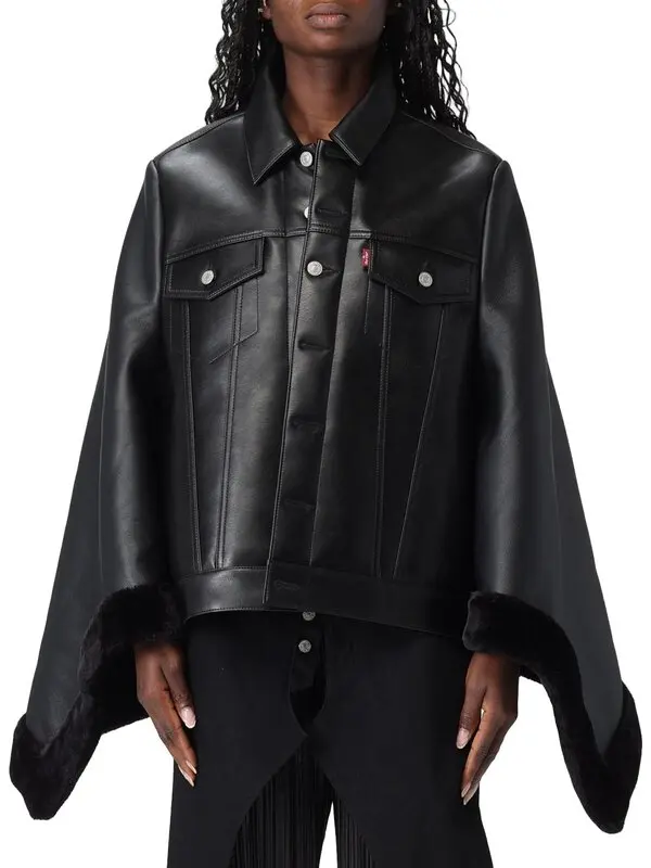 Junya Watanabe Leather Cape Jacket - Black