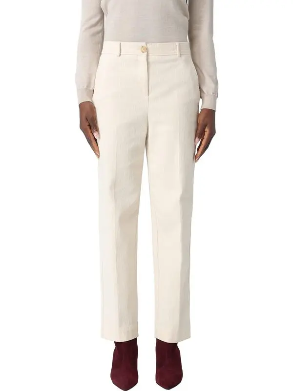 BOSS Flat Front Trousers - White
