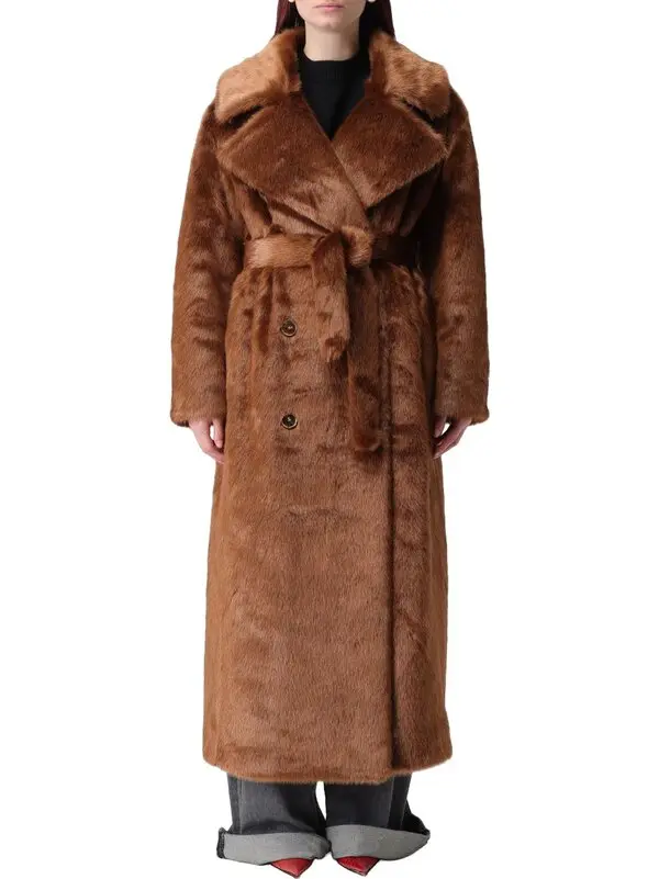 THE FRANKIE SHOP Fur Coat - Brown