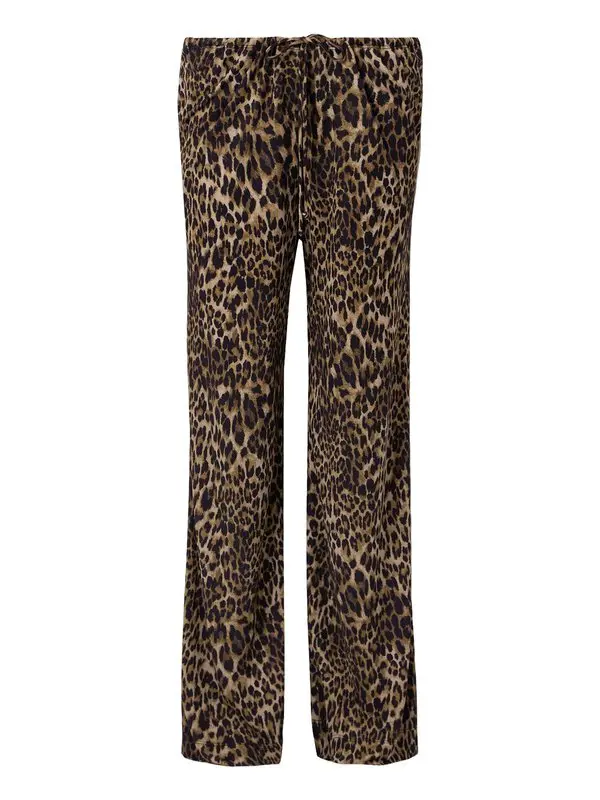 NILI LOTAN Adriel Leopard-print Wide-leg Pants - Animal Print