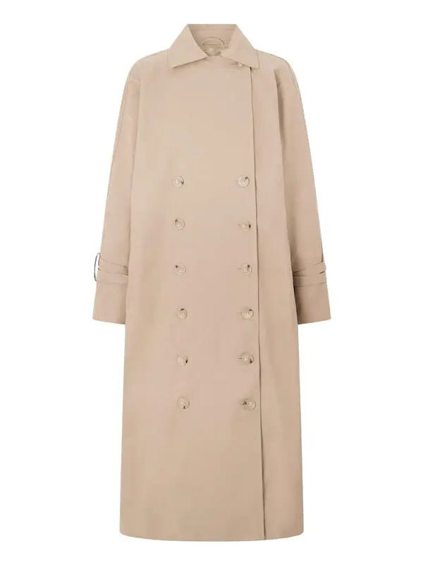 TOTÊME Signature Double-breasted Cotton-blend Gabardine Trench Coat - Beige