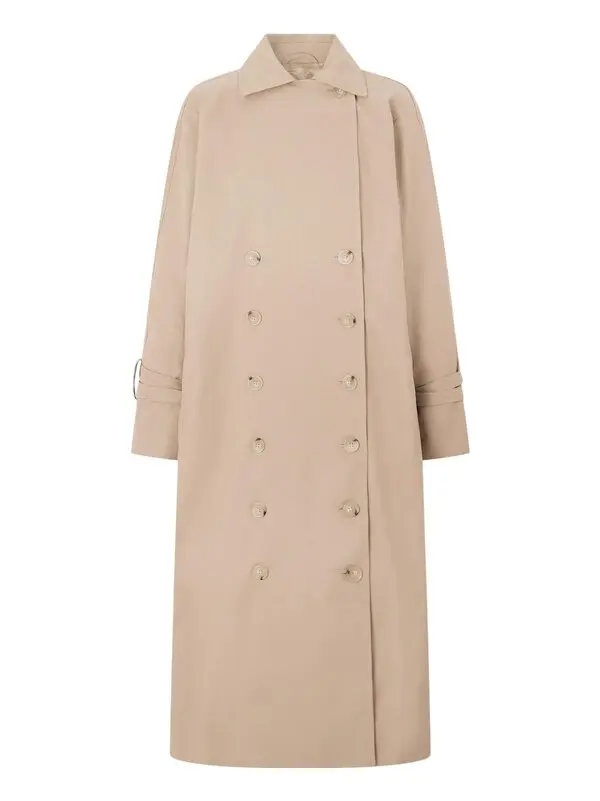 TOTÊME Signature Double-breasted Cotton-blend Gabardine Trench Coat - Neutrals