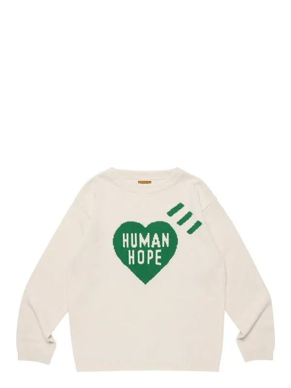 HUMAN MADE X J-hope Human Hope Heart Knit Sweater - White