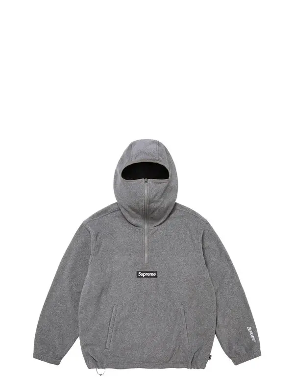 Supreme Polartec Half Zip Hooded Sweatshirt - Grey