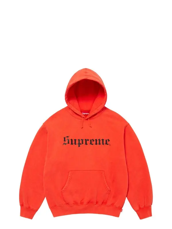 Supreme Washed Old English Hooded Sweatshirt - Orange