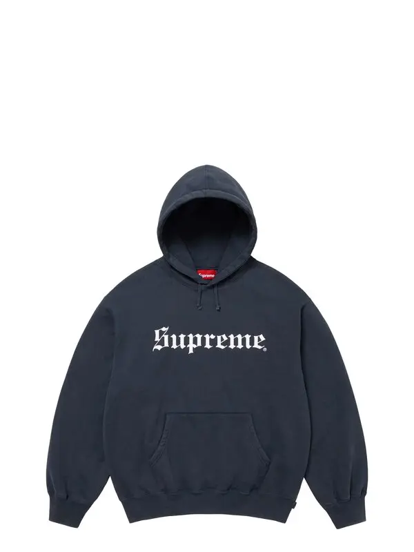 Supreme Washed Old English Hooded Sweatshirt - Blue