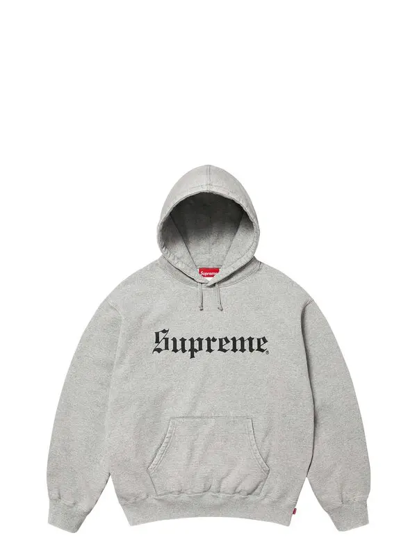 Supreme Washed Old English Hooded Sweatshirt - Grey