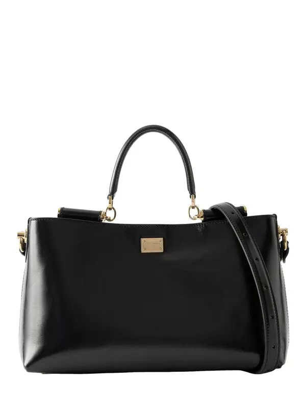 Dolce & Gabbana My Sicily Leather Shoulder Bag - Black