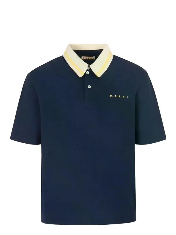 Marni Logo-embroidery Polo Shirt - Blue