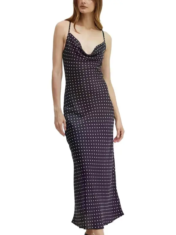 Guess Polka-dot Sleeveless Midi Dress - Black