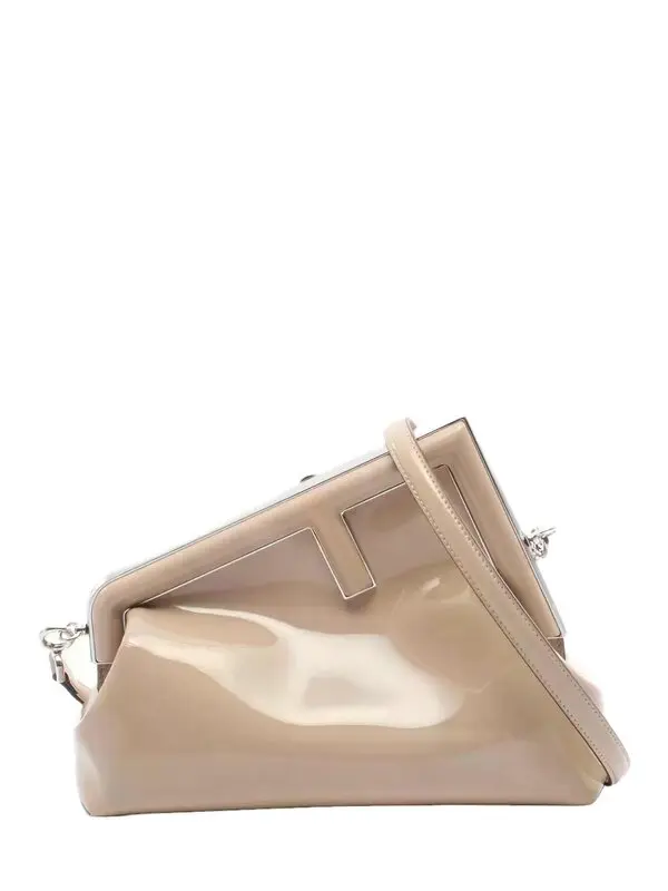 Fendi 2020s Small First Patent-leather Shoulder Bag - Neutrals