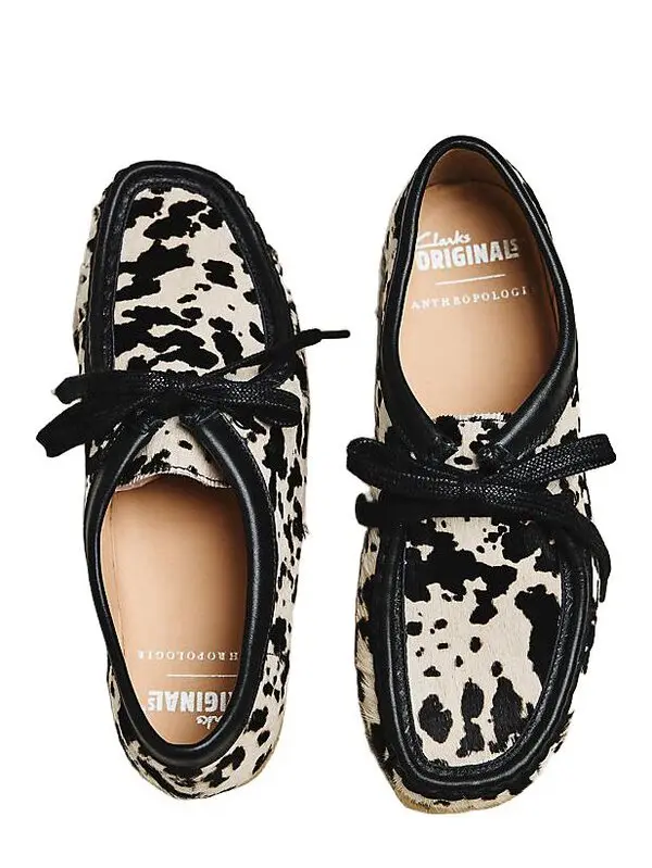 Clarks X Wallabee Cow Print Shoes - Black & White
