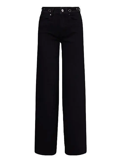 Paige Sasha Wide-leg Stretch-denim Jeans - Black Shadow