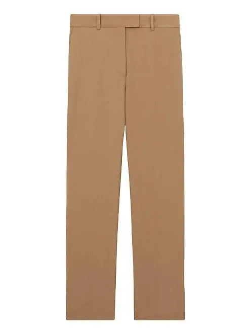 REISS Straight-leg Stretch Wool-blend Trousers - Camel