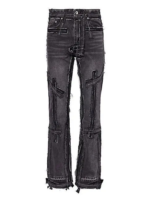 WHO DECIDES WAR BY EV BRAVADO Exposure Distressed Denim Jeans - Coal