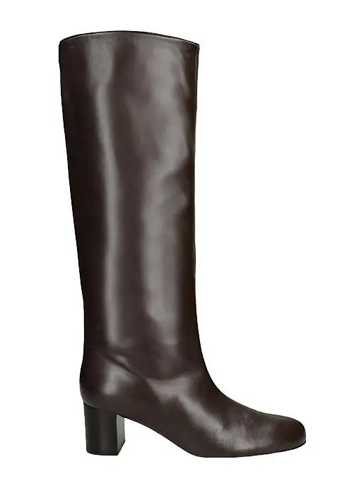 TOTEME Downtown Leather Heeled Knee-high Boots - Brown