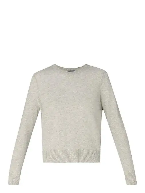 Sweaty Betty Cashmere Crewneck Jumper - Light Grey Marl