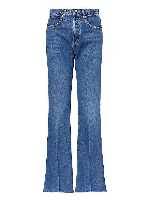 FRAME The Lax Flared Denim Jeans - Antidote Raw Fray