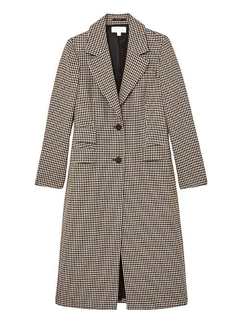 REISS Checked Wool-blend Coat - Neutral Check