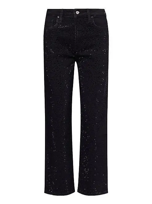 Paige Stevie Embellished Stretch-denim Jeans - Interstellar Embellished
