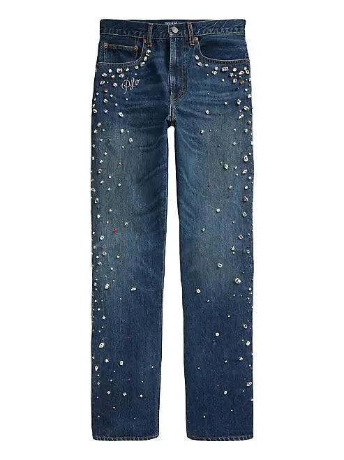 Polo Ralph Lauren Rhinestone-embellished Straight-leg High-rise Jeans - Lugo Wash