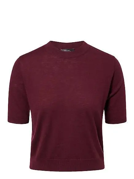 Max Mara Wool And Cashmere Short-sleeve Top - Bordeaux
