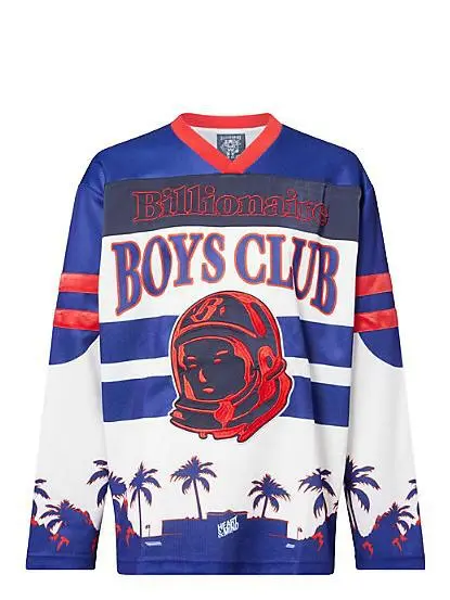 BILLIONAIRE BOYS CLUB Stadium Embroidered Graphic-print Woven Hockey Top - Multi