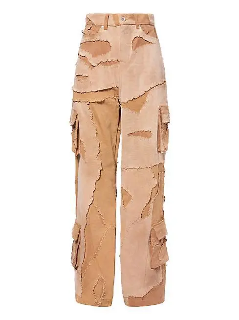 WHO DECIDES WAR BY EV BRAVADO Unearthed Wide-leg Denim Cargo Jeans - Tan