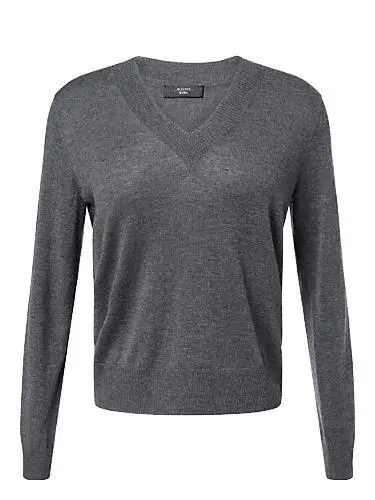 Max Mara V-neck Wool And Cashmere Jumper - Dark Grey
