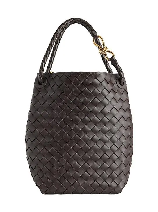 Bottega Veneta Andiamo Small Leather Bucket Bag - Fondant-m Brass-fond