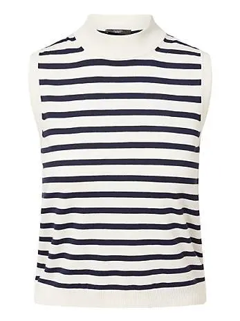 Max Mara Stallo Striped Knitted Top - Navy Pinstripes