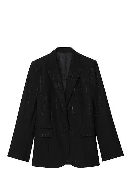 Zadig&Voltaire Valse Single-breasted Woven Blazer - Black